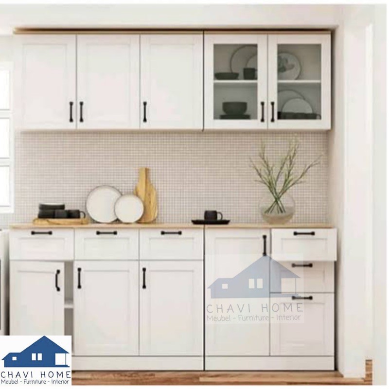 Jual kitchen set rak dapur lemari dapur lemari piring kitchenset white ...