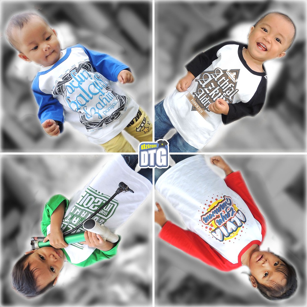 Jual Custom Kaos Raglan Anak dan Dewasa Desain Tulisan / Nama / Gambar ...