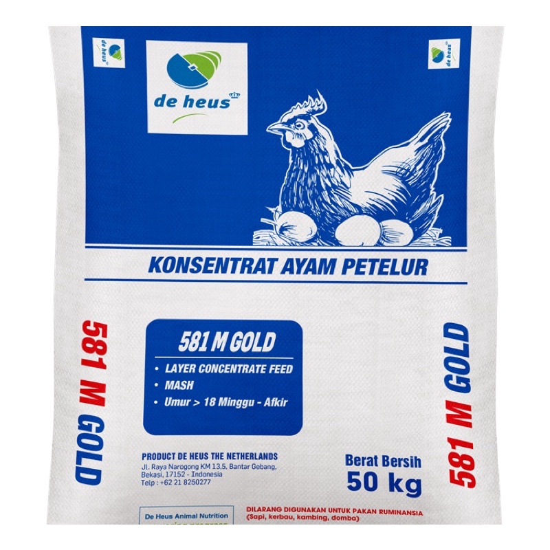 Jual PAKAN AYAM PETELUR KONSENTRAT 581 M Gold De Heus ( 1 KG ) | Shopee ...