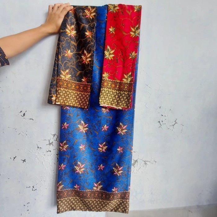 Jual Kain Batik Sutera Dobi Dobby motif Kembang Daun BS16. 3 pilihan ...