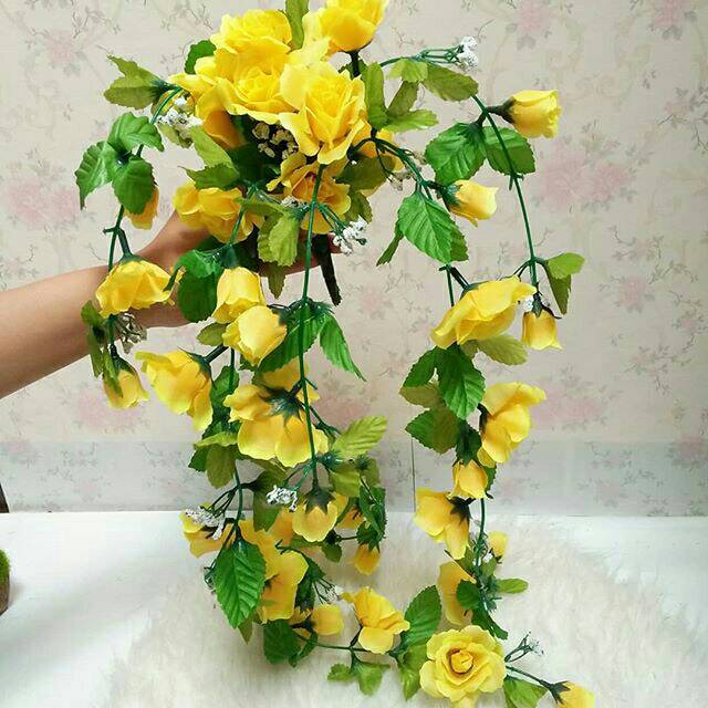 Jual RAMBAT ROSE (BUNGA SAJA) - bunga daun sulur gantung bunga ...