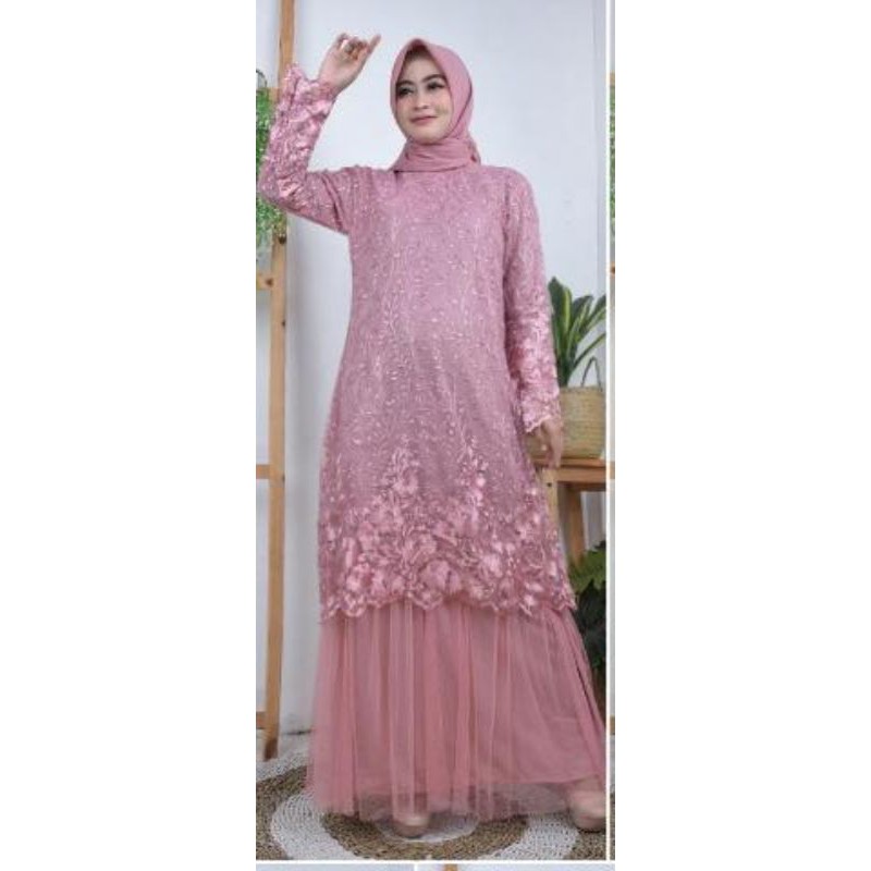 Jual GAMIS TUTU terbaru/kebaya modern gamis tutu/gamis tille tutu ...