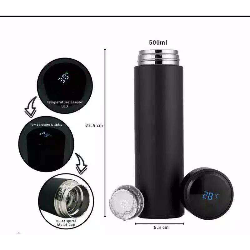 Jual LEMBURLAGI254 Termos LED Botol Termos Suhu Termos Termometer ...