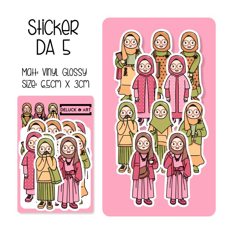 Jual 10 Pcs Stiker Sticker Girl Hijab Cewek Kartun Cartoon Lucu Cute ...