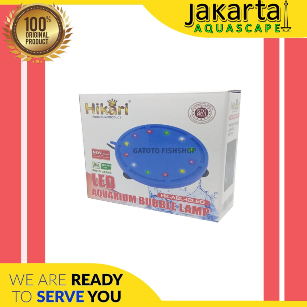 Jual aquarium bubble lamp airstone led HIKARI HK ABL 12 LED diameter 12 cm ORIGINAL-AQUASCAPE ...