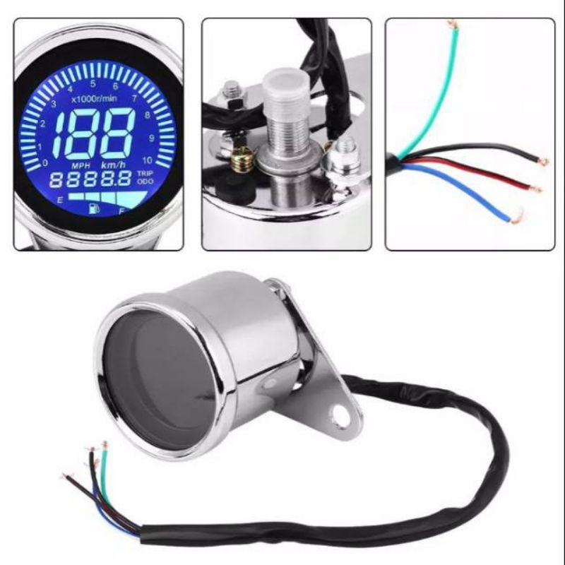 Jual Speedometer spedo digital crom LED racing pnp semua motor | Shopee ...