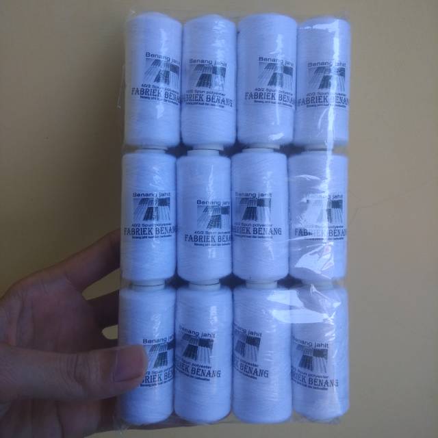 Jual benang jahit warna putih, lusinan | Shopee Indonesia