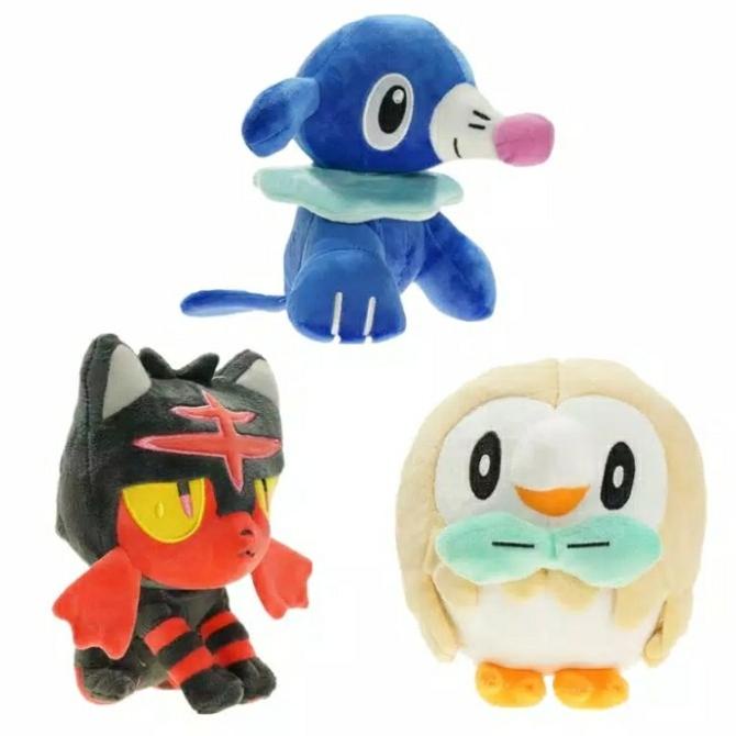 Jual Boneka Pokemon Gen 7 Rowlet Litten Popplio Pokemon Figure Pikachu | Shopee Indonesia