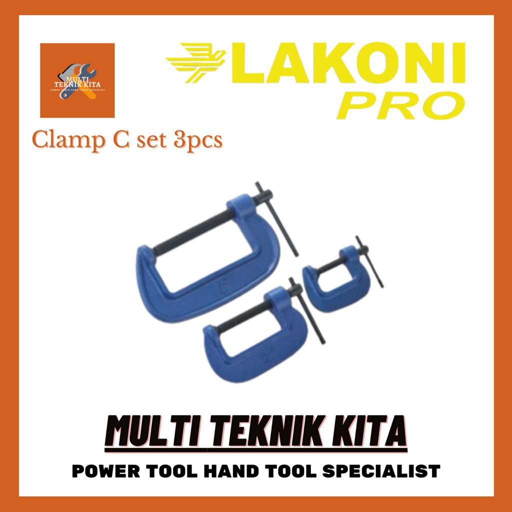 Jual LAKONI PRO Klem C 3Pcs 1" 2" 3" / Clamp SET catok ragum penjepit ...