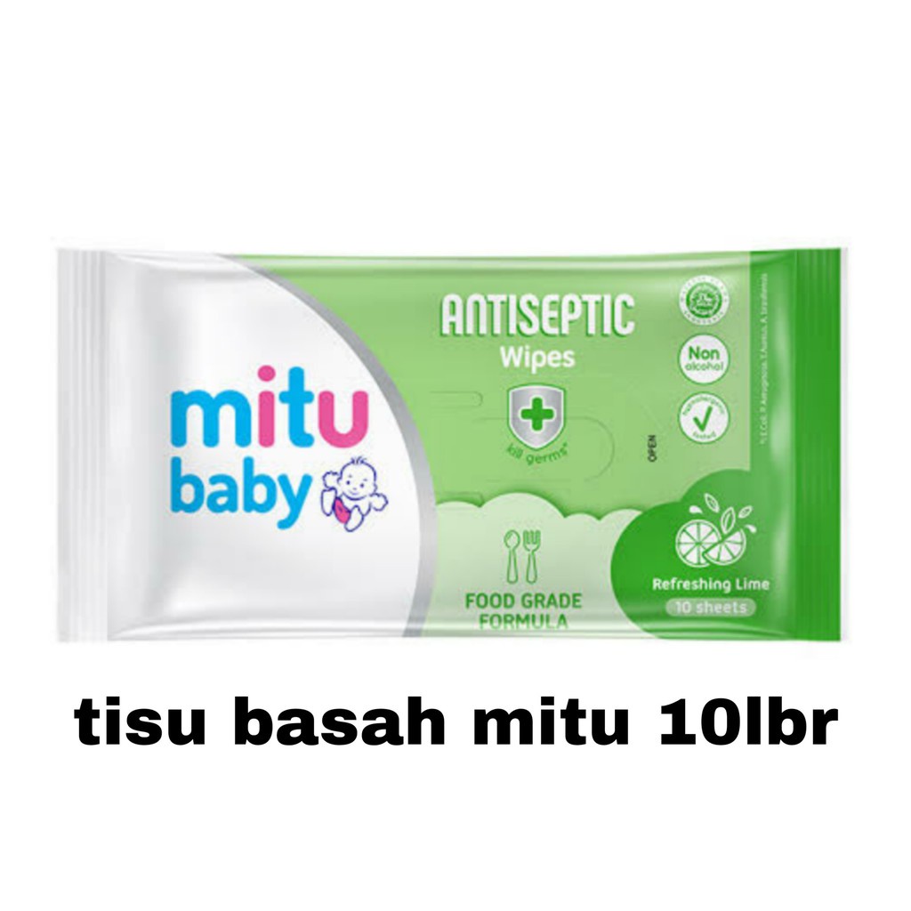 Jual 1 pc Tissue Basah Bayi Mitu 10 lembar Antiseptic - Tissue Mitu 10 ...