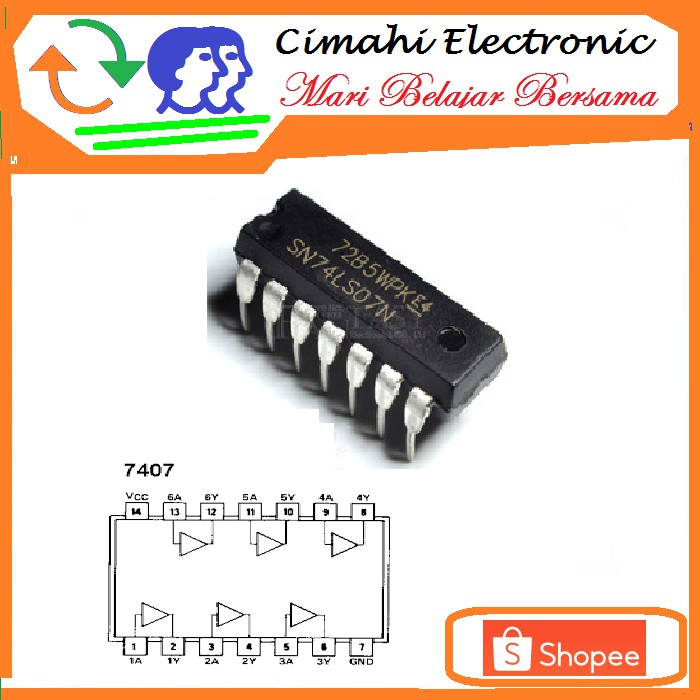 Jual IC 74LS07 atau 74HC07 atau 7407 HEX Buffer High Voltage | Shopee ...