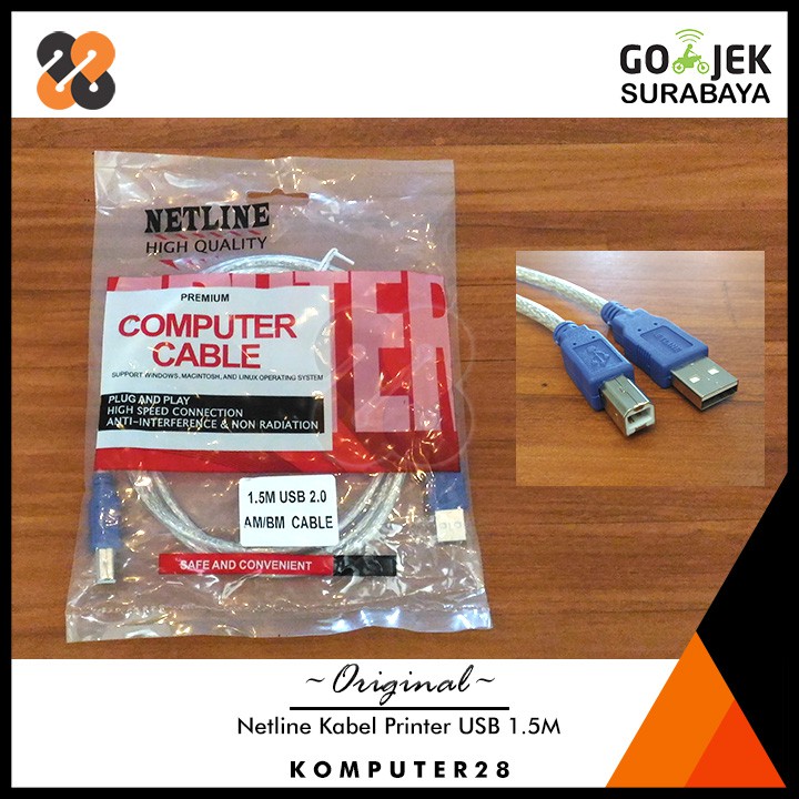 Jual Netline Kabel Printer USB - USB A Male to USB B Male - 1.5M ...