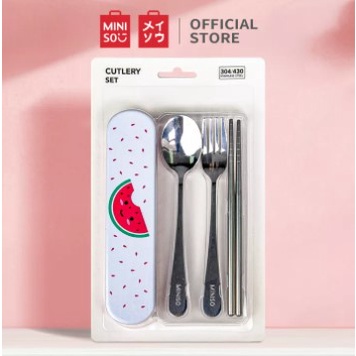 Jual MINISO Set Alat Makan 3 Pack Sendok Garpu Sumpit | Shopee Indonesia