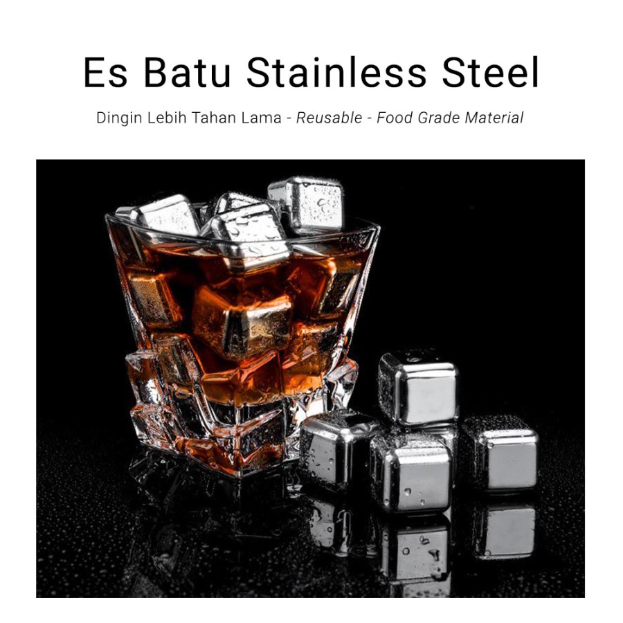Jual Es Batu Stainless Steel Reusable | Ice Cube Pendingin Non Cair ...