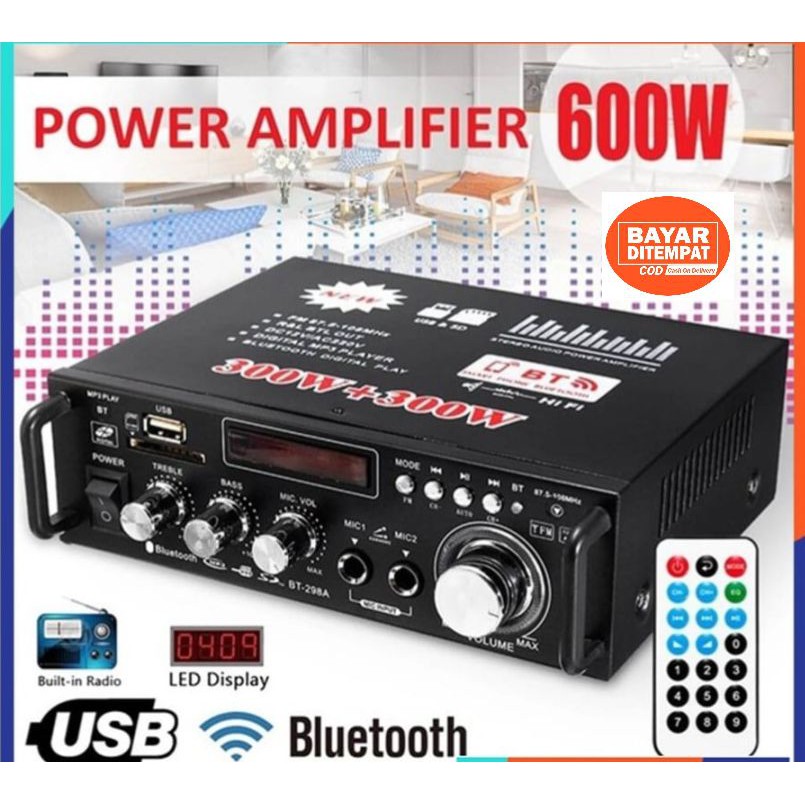 Jual ampli power player Amplifier Bluetooth USB MMC FM Radio untuk di ...