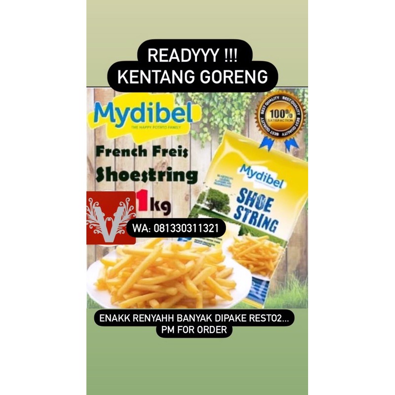 Jual MYDIBEL 1kg KENTANG GORENG SHOE STRING FRIES POLOS PLAIN | Shopee ...