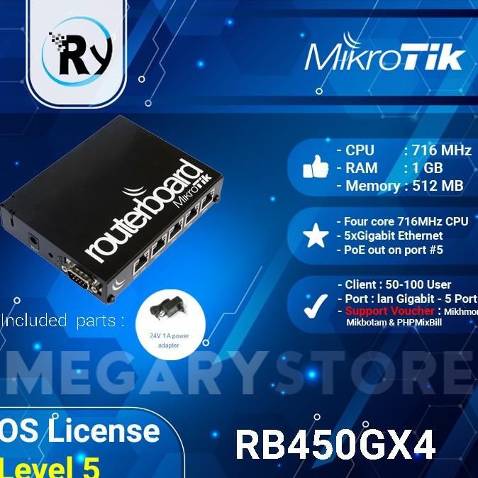 Jual Mikrotik RB450Gx4 Routerboard Indoor - Black | Shopee Indonesia