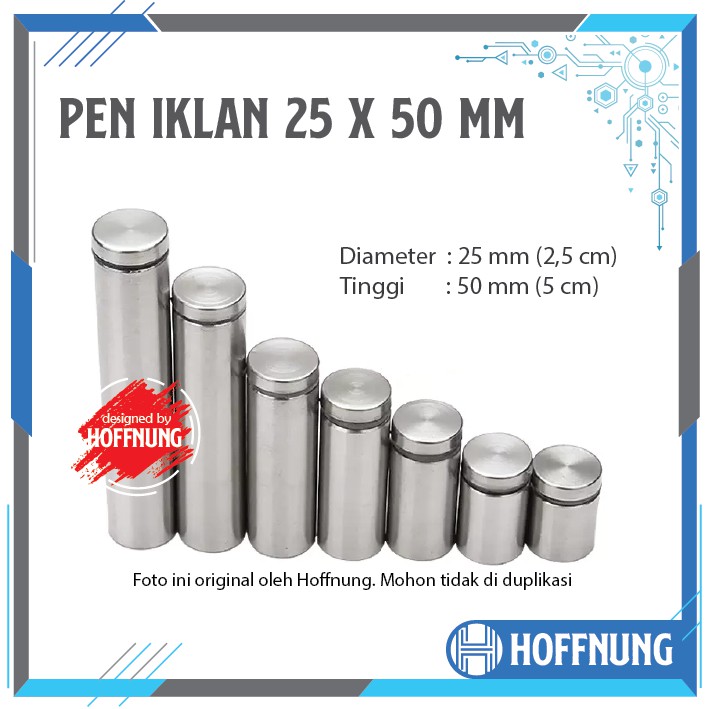 Jual Pen Iklan 25x50 mm Sign Board 25 x 50 mm Mur Baut Stainless Steel ...