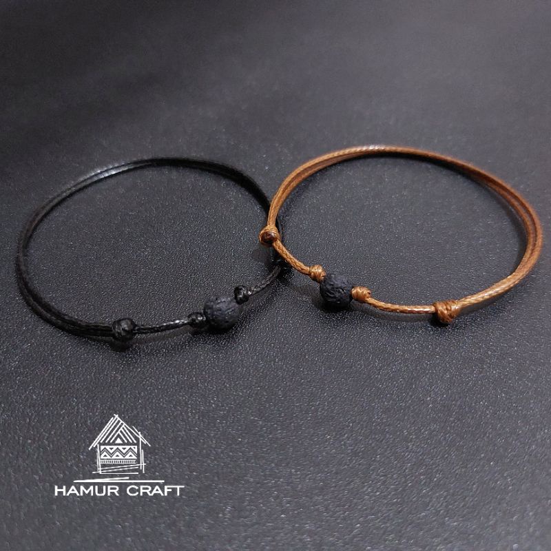 Jual Hamur.craft | Gelang tali spacer batu alam lava original | Gelang ...