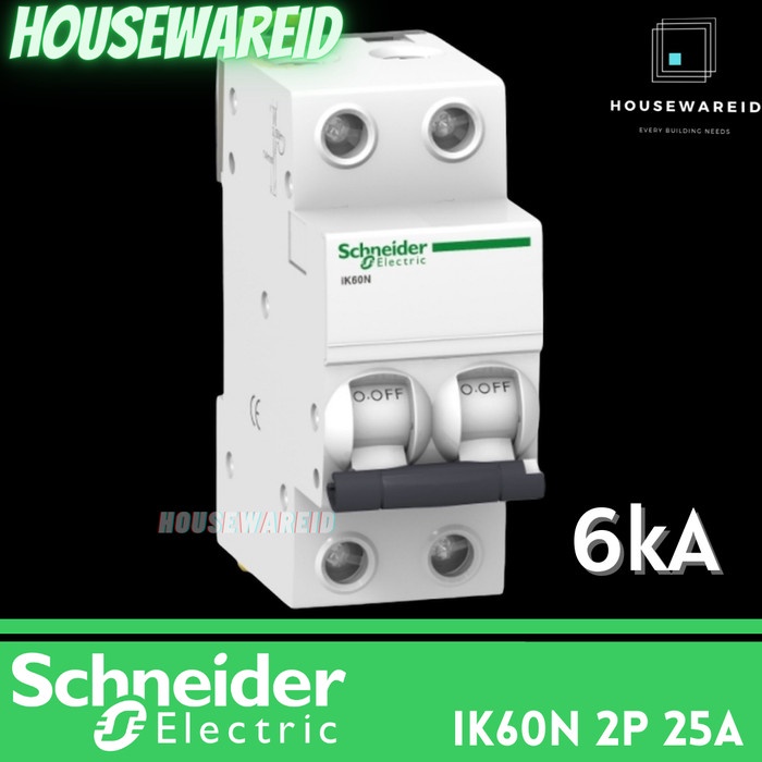 Jual Hadir Mcb Schneider Acti9 Ik60N 2 Phase 25 Ampere Original Sni, 2P 25A 2Pole Berkualitas ...