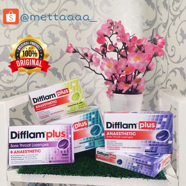 Jual Difflam PLUS Anaesthetic Sore Throat Lozenges 16 | Shopee Indonesia