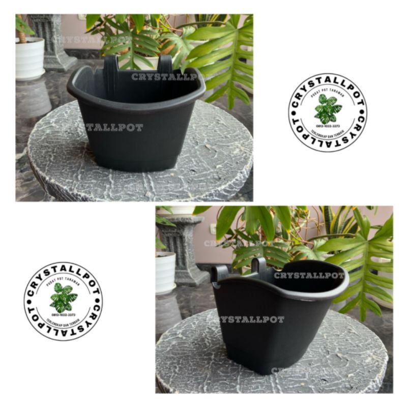 Jual pot bunga tanaman tempel dinding 15 kotak hitam - ARGO MINI HITAM ...