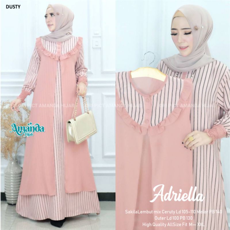 Jual New Adriella Gamis Rompi By Amanda Hijab | Shopee Indonesia