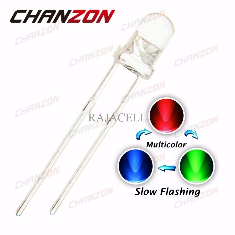 Jual LED RGB Slow Flashing 3mm Diode Ultra Bright Round Through Hole ...