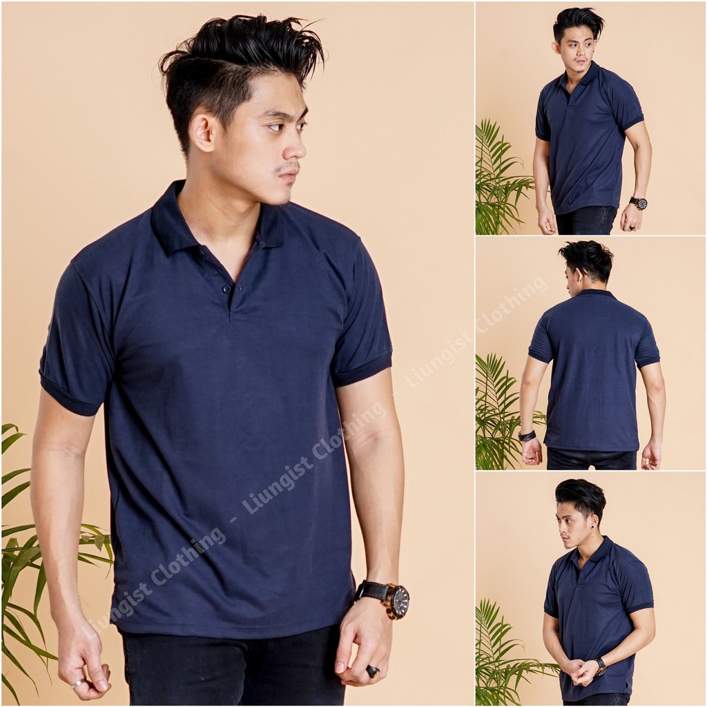 Jual Kaos Polo Unisex Navy / Kaos Kerah / Poloshirt / Polo Shirt Pendek | Shopee Indonesia
