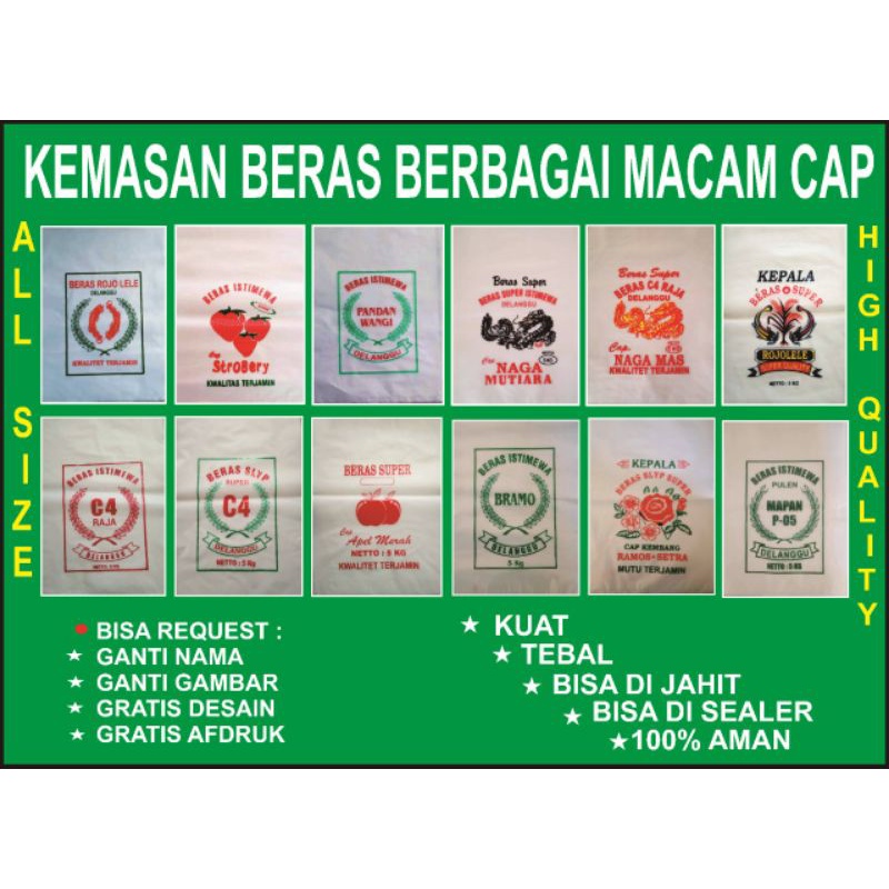 Jual GROSIR PLASTIK KEMASAN 5 KG LENGKAP BERBAGAI MACAM CAP,C4,ROJO ...