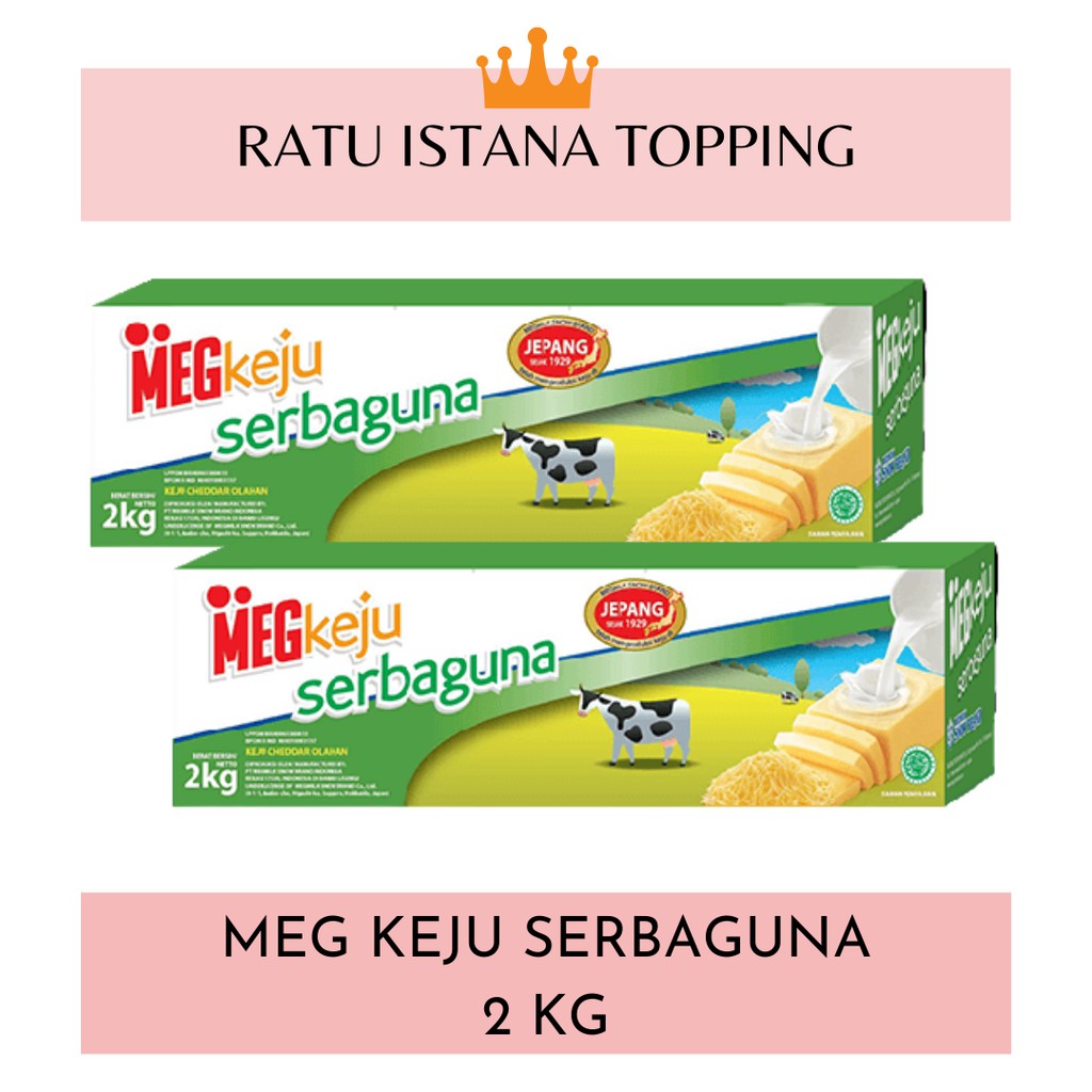 Jual KEJU MEG 2 KG CHEDDAR SERBAGUNA-CHEESE CHEDDAR MEG 2 KG-KEJU MEG ...