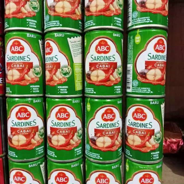 Jual Ikan Kaleng Sarden ABC Cabai 155 Gr Isi 60 Kaleng / KARTON ...