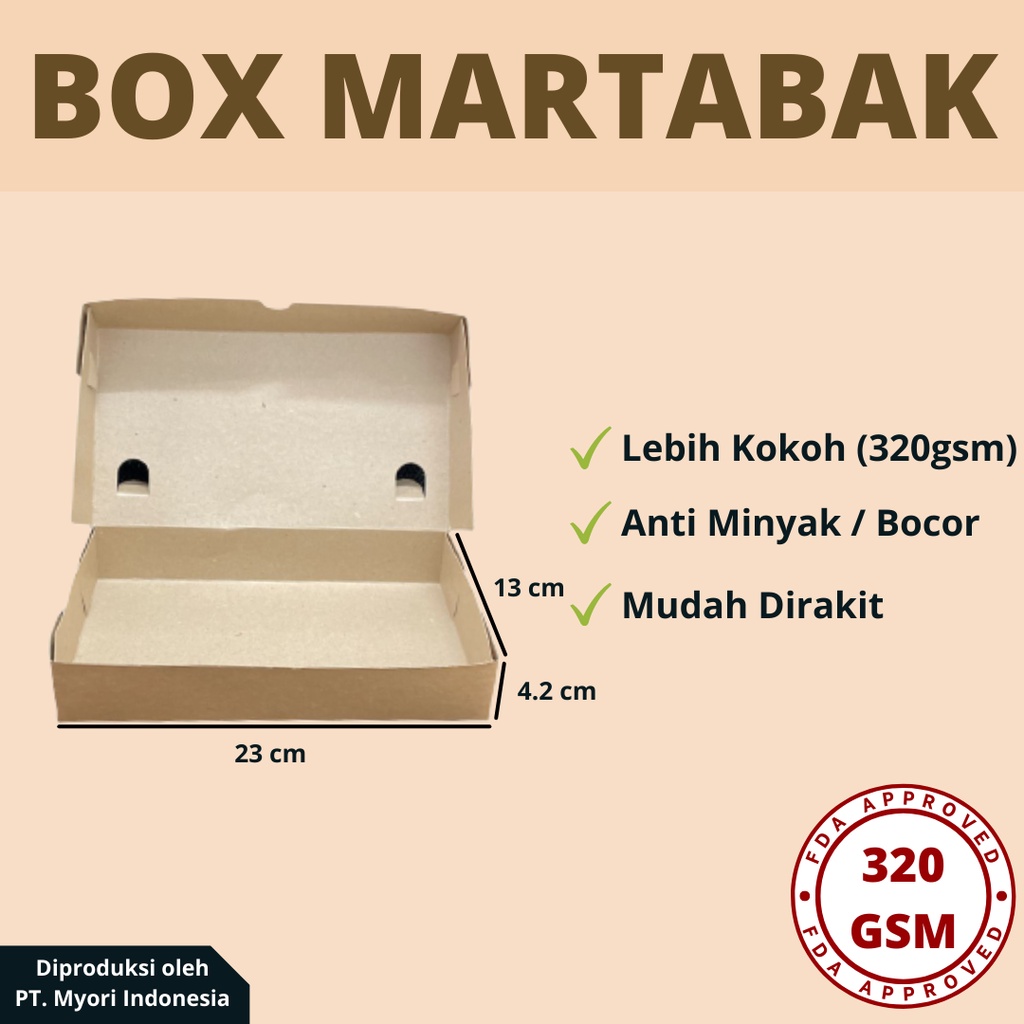 Jual Box Martabak | Kraft + Laminasi | Uk. 23 x 13 x 4.2 cm | Shopee ...
