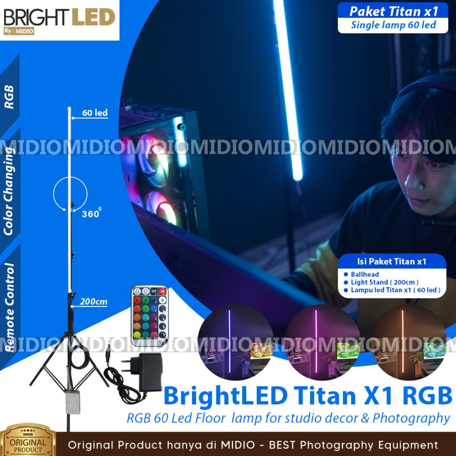 Jual Bright Titan X1 RGB LED Lampu Studio Lighting RGB Lampu Studio Foto RGB Light Stick LED ...