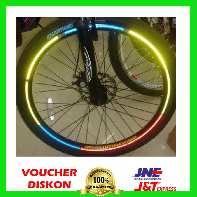 Jual Bicycle Wheel Reflective Sticker / Stiker Roda Sepeda 8 Strip ...