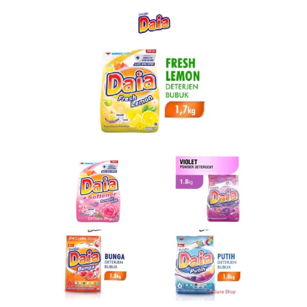 Jual Daia deterjen 800gr & 1.6kg all varian | Shopee Indonesia