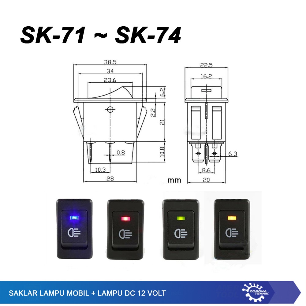 Jual Saklar Lampu Mobil + Lampu DC 12 Volt | Shopee Indonesia