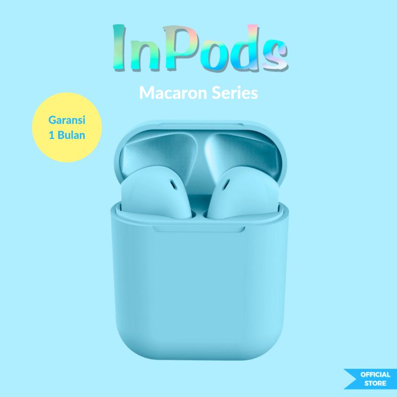 Jual OFFICIAL InPods 12 Blue Headset Bluetooth 5.0 TWS Earphone Android ...