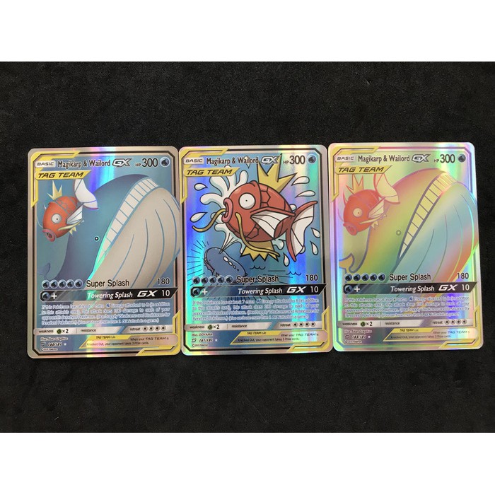 Jual Kartu Pokemon TCG Sun&Moon Tag Team Magikarp & Wailord GX (3 kartu ...