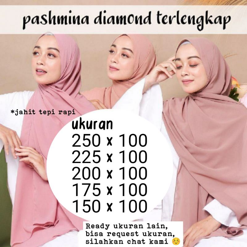 Jual PASHMINA DIAMOND 150×100 || 175×100 || 200×100 || 225×100 || 250× ...