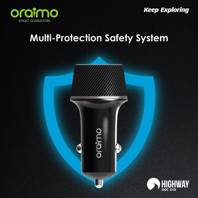Jual oraimo saver charger mobil fast charging 2 usb original 100% ...