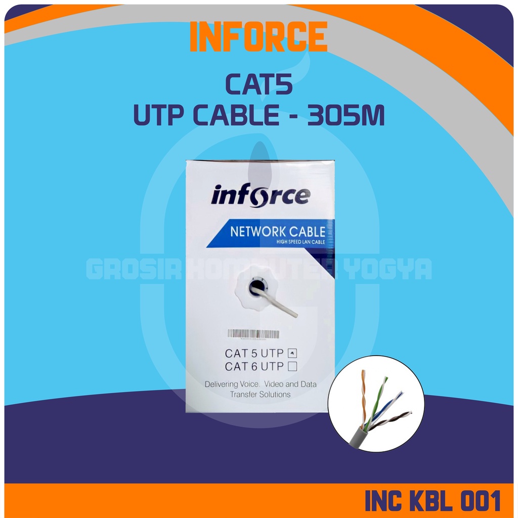 Jual Inforce UTP Cat5 Cat 5e 305M 1 Roll Ethernet Cable Kabel LAN ...