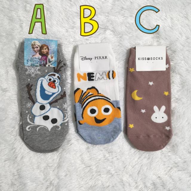 Jual KAOS KAKI MADE IN KOREA - Disney Frozen Olaf Finding Nemo Sock ...
