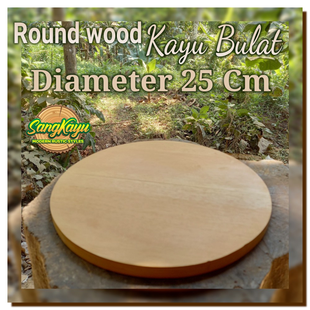 Jual Round wood talenan kayu bulat 25 cm tatakan nampan kayu bulat ...
