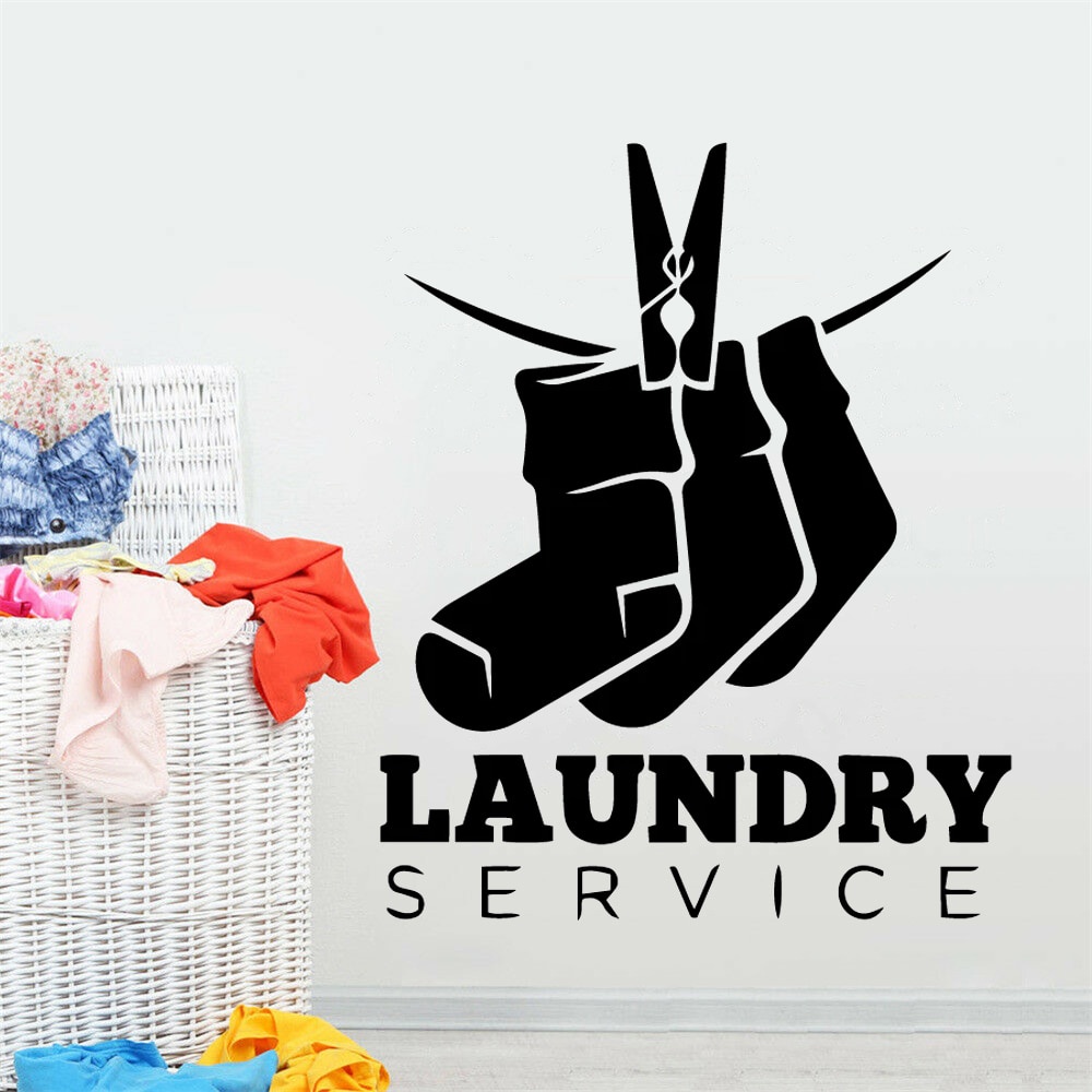 Jual Stiker Dinding Laundry Service Wall Stickers Laundry Room Decor ...