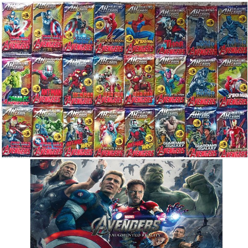 Jual Kartu Avengers AR IronMan Thor Black Panther 24pak Cover Berbeda (+-336 Cards) | Shopee ...
