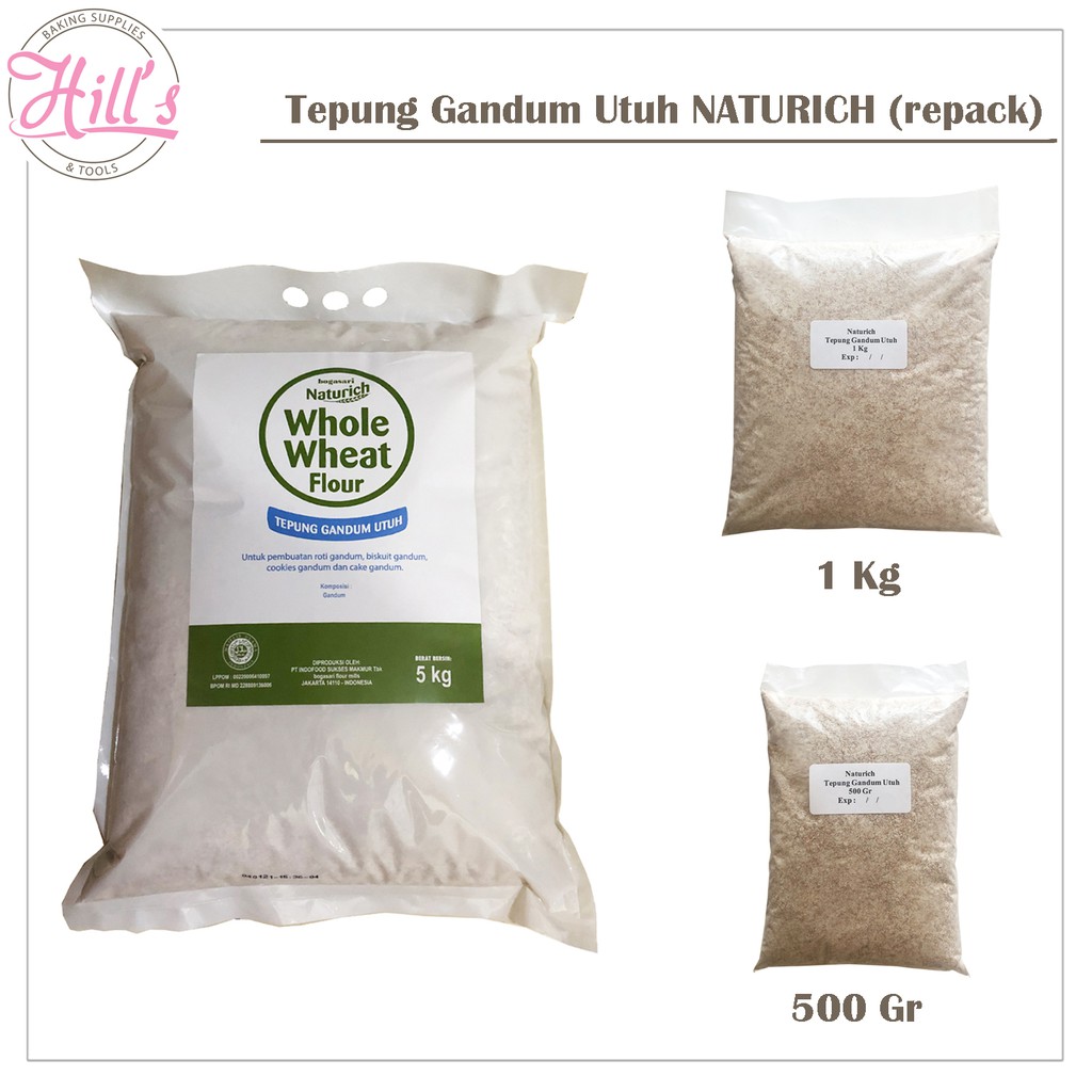 Jual PROMO MURAH !!! TEPUNG GANDUM UTUH NATURICH BOGASARI 500GR & 1KG ...