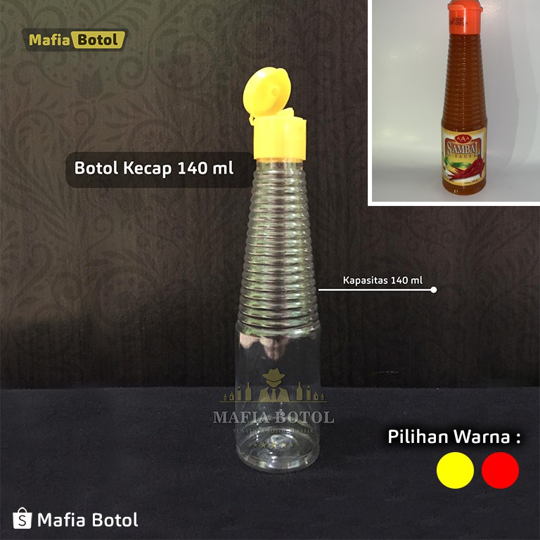 Jual Botol plastik kecap ketchup saos saus cuka Mayonaise fliptop merah ...