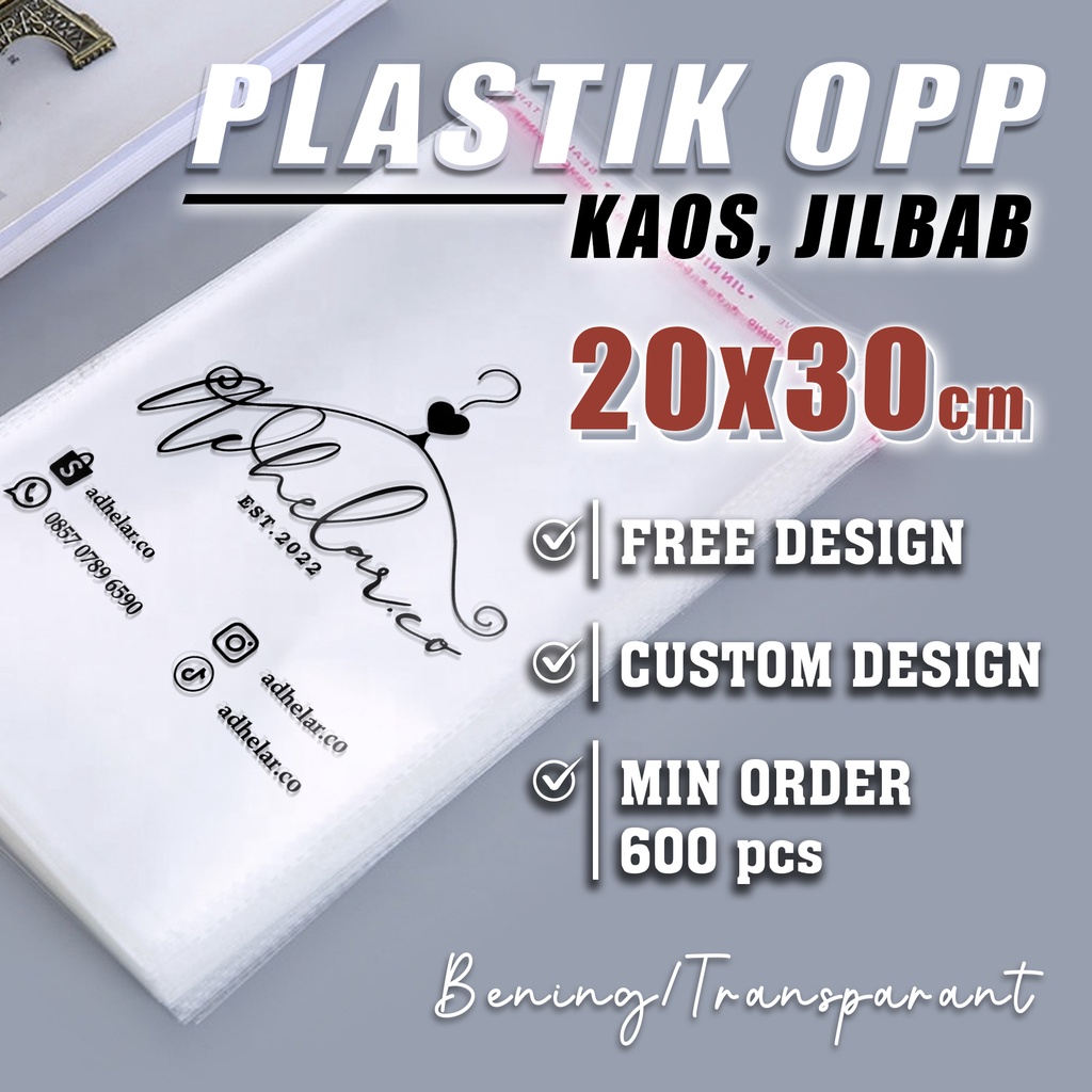 Jual SABLON OPP 20X30 PLASTIK CUSTOM BENING TRANSPARANT JERNIH SEAL ...