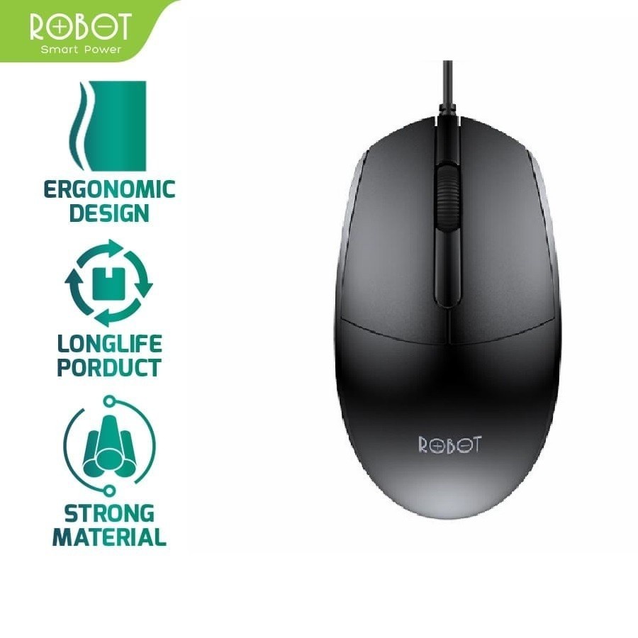 Jual Mouse ROBOT M120 Office Wired Mouse 1000 DPI GARANSI RESMI 1 TAHUN ...